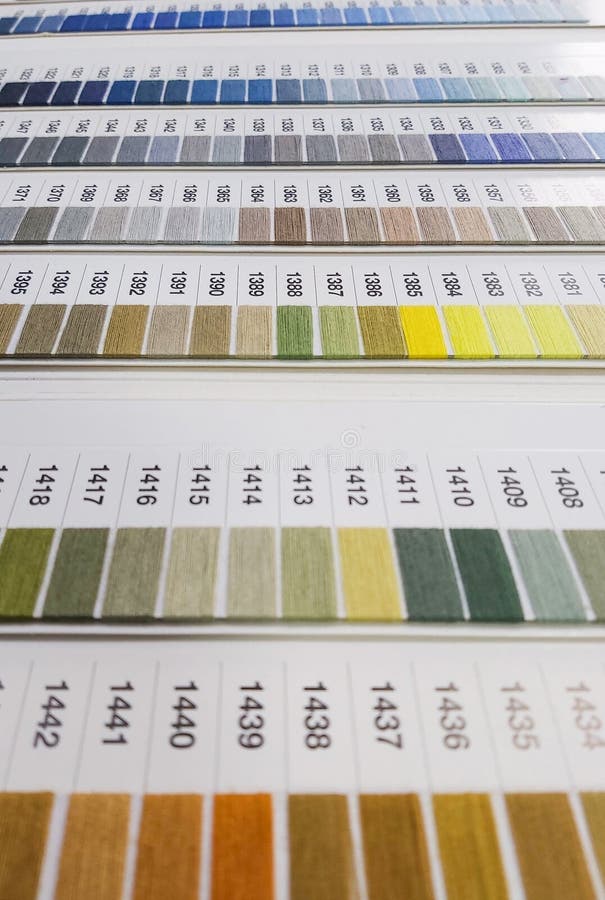 A Fragment of the Catalog of Sewing Threads in Production Stock Photo ...