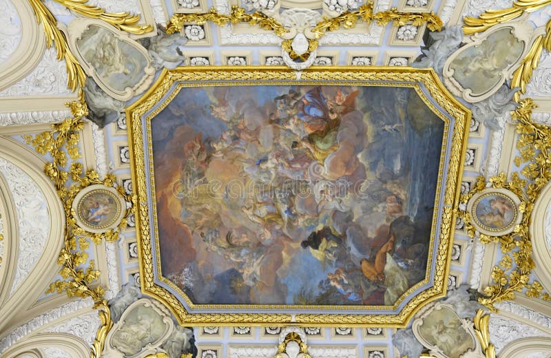 Fragment of the Ceiling Design in the Royal Palace Editorial ...