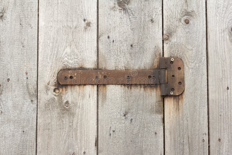 Fragment of Closed Old Wooden Gate with Rusty Hinges Stock Image ...
