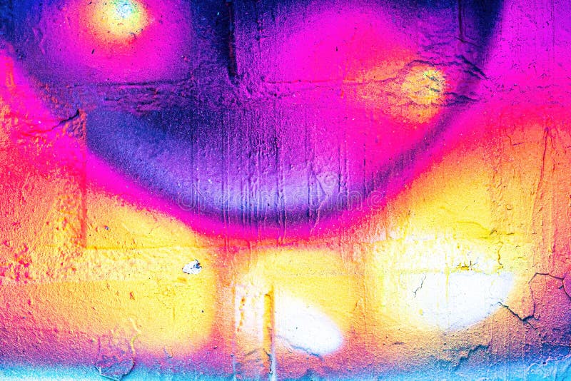 A Fragment of Colorful Graffiti Painted on a Wall. Abstract Urban ...