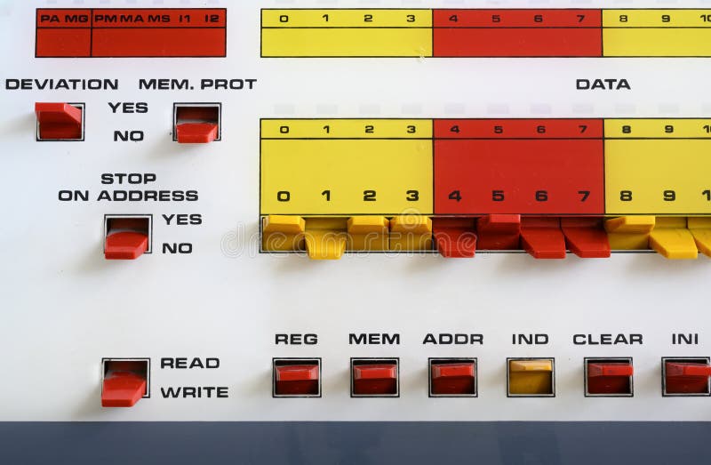 Fragment of the Computer Control Panel of the 60s of the 20th Century ...