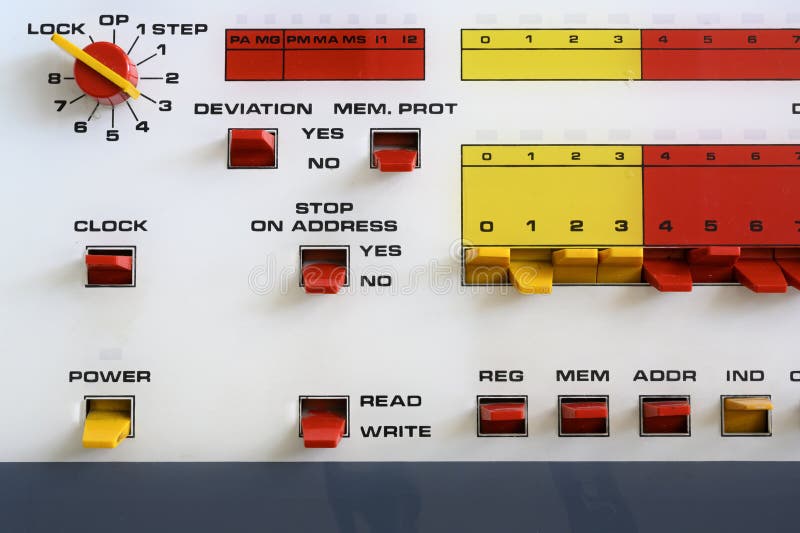 Fragment of the Computer Control Panel of the 60s of the 20th Century ...