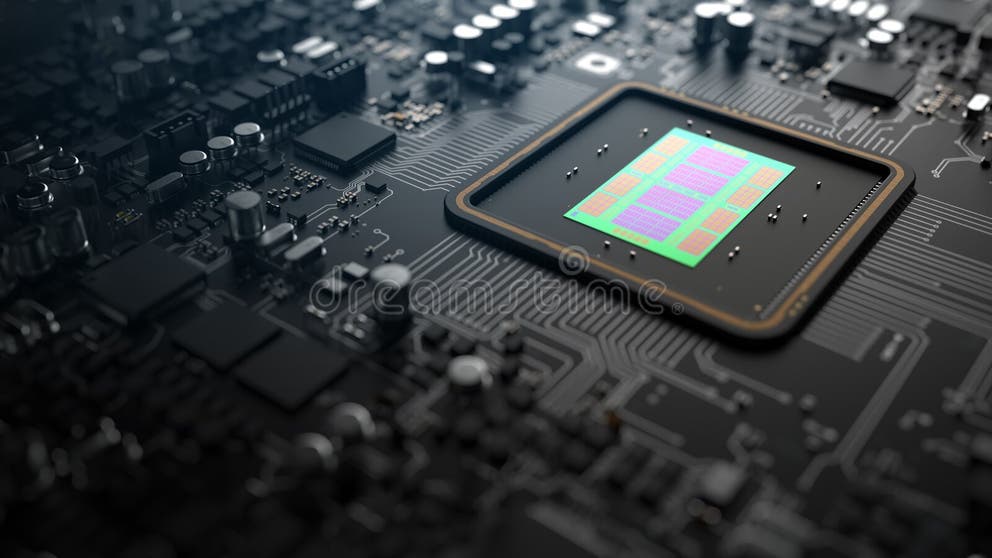 A Fragment of Computer Hardware Components Stock Illustration ...