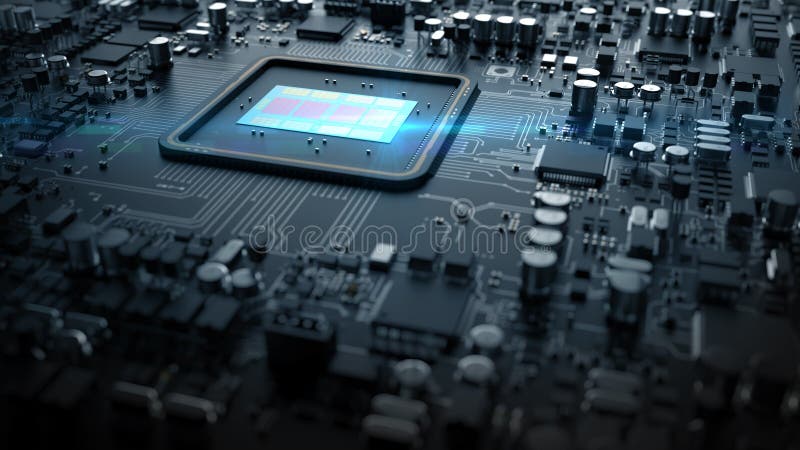 A Fragment of Computer Hardware Components Stock Illustration ...