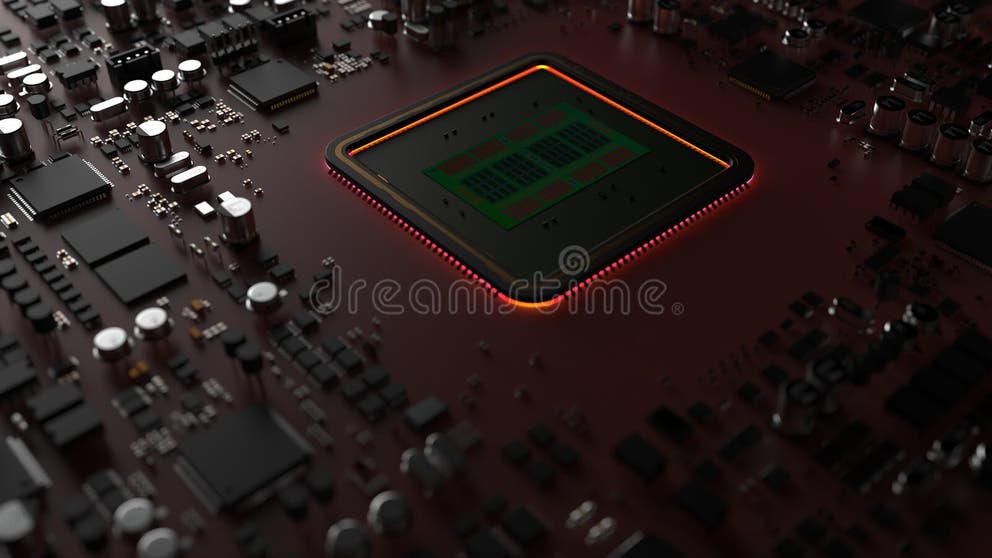 A Fragment of Computer Hardware Components Stock Illustration ...