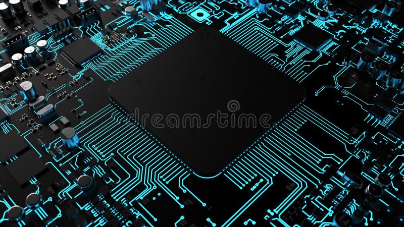 A Fragment of Computer Hardware Components Stock Illustration ...