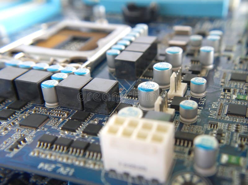 Fragment of Computer Main Board Stock Image - Image of element, digital ...