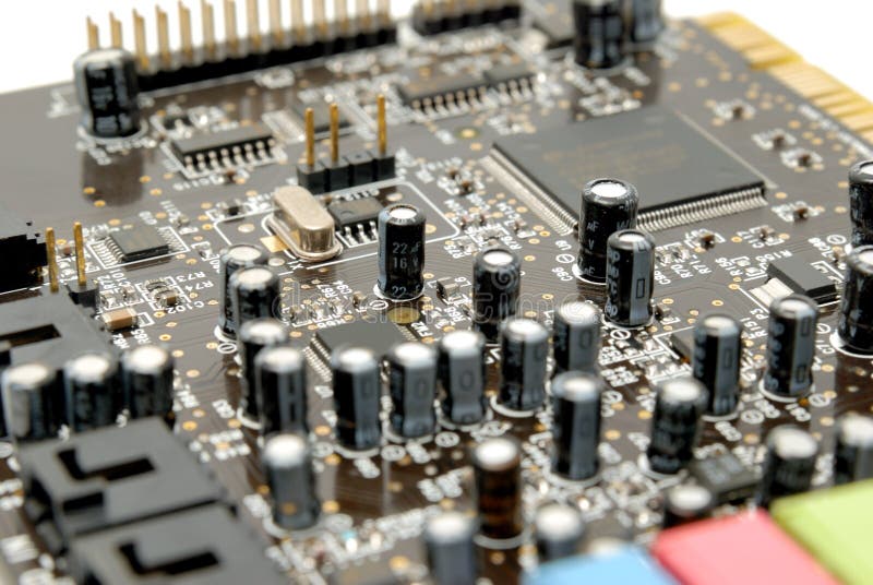 Fragment of a Computer Printed-circuit-board Stock Image - Image of ...