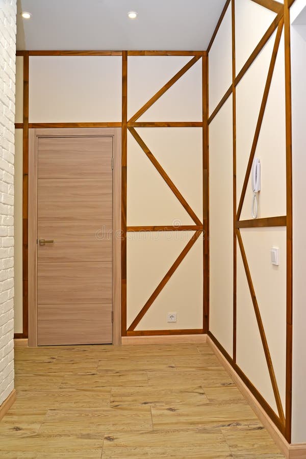 The Structure of the Walls Made of Vertical Wooden Stripes. Beautiful ...