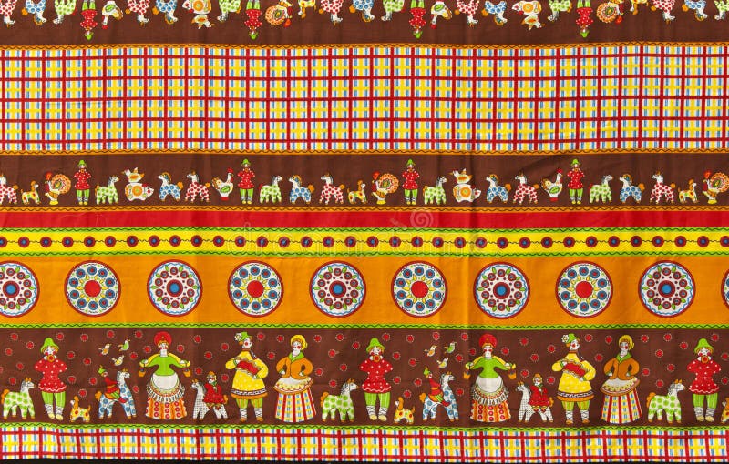 Fragment De Nappe Dans Le Style Folklorique Russe Traditionnel Image ...