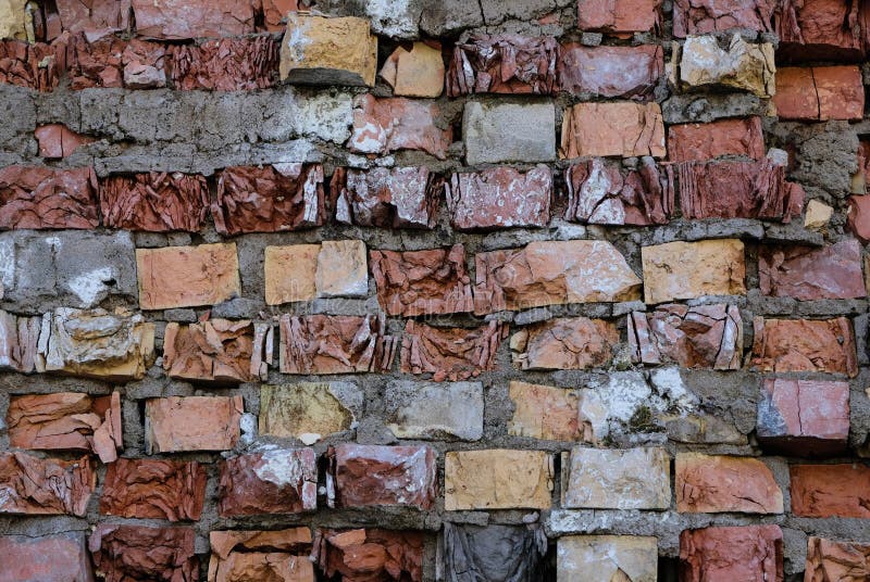 Fragment of a Destroyed Brick Wall Stock Image - Image of destroyed ...