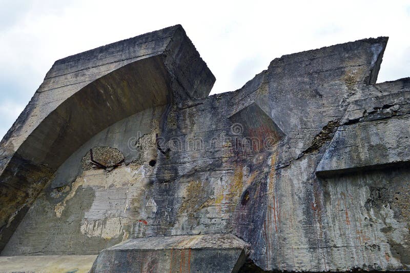 A Fragment of the Destroyed Concrete Structure Stock Photo - Image of ...