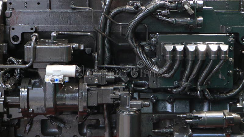 Fragment of the Diesel Engine. Units and Assemblies Stock Photo - Image ...