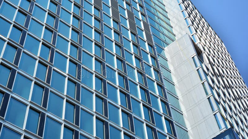 Facade Texture of a Glass Mirrored Office Building. Stock Image - Image ...