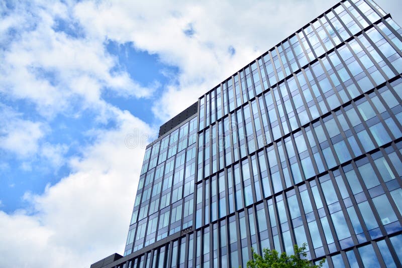 Facade Texture of a Glass Mirrored Office Building. Stock Image - Image ...