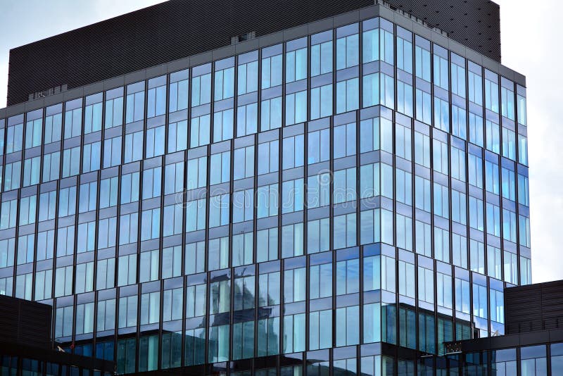 Facade Texture of a Glass Mirrored Office Building. Stock Image - Image ...