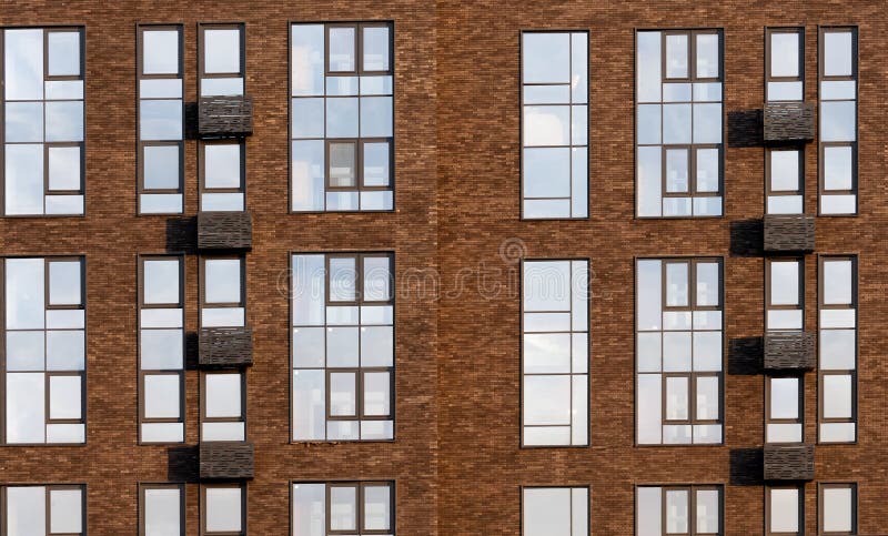 Fragment of the Facade of a Modern Brick Building. Texture Materials ...
