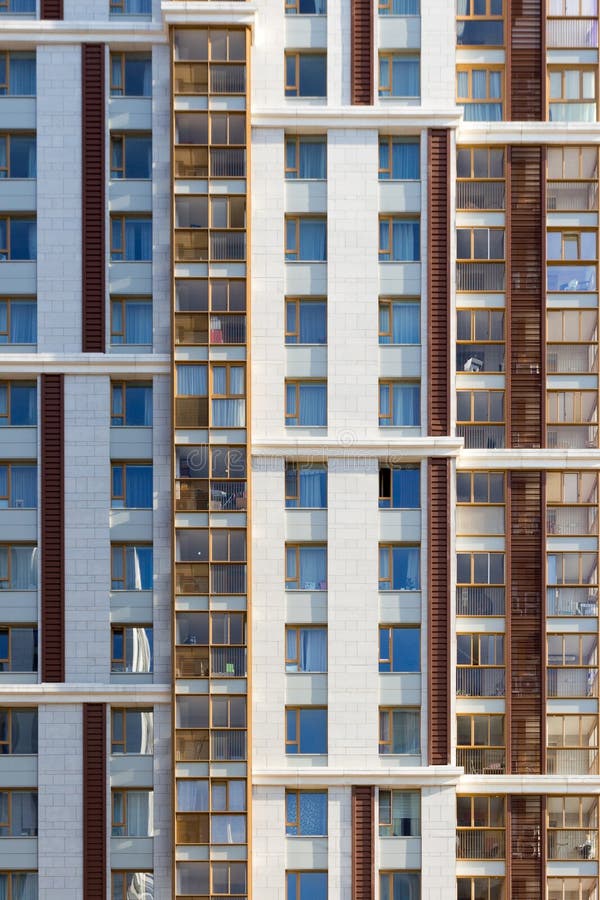 The Fragment of Facade of Modern Multi-storey Residential Building, the ...