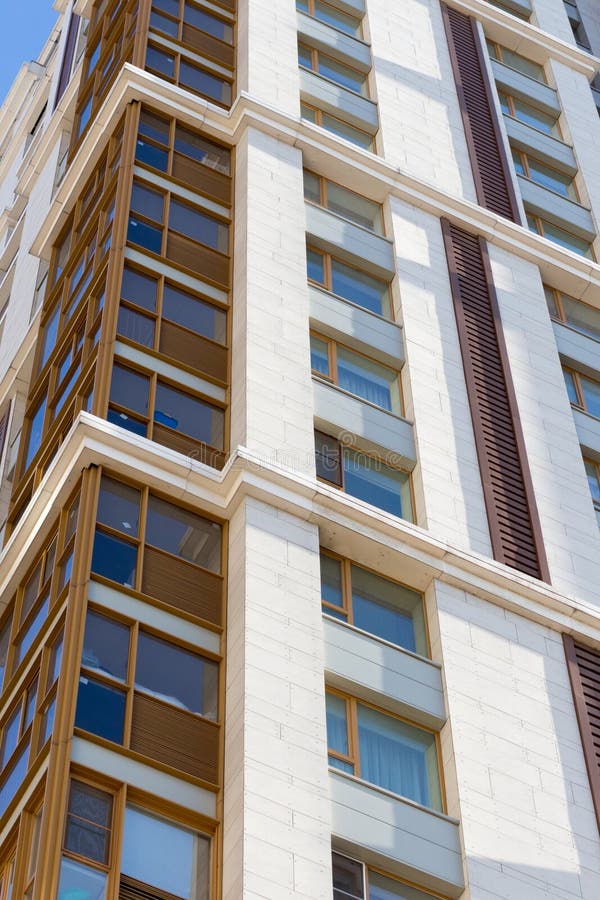 The Fragment of Facade of Modern Multi-storey Residential Building, the ...