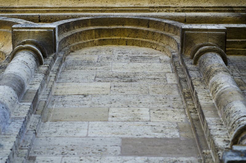 Fragment of the Facade of an Old Building Made of Shell Rock Stock ...