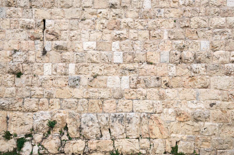 Fragment of a Fortress Wall of Old City of Jerusalem Stock Image ...