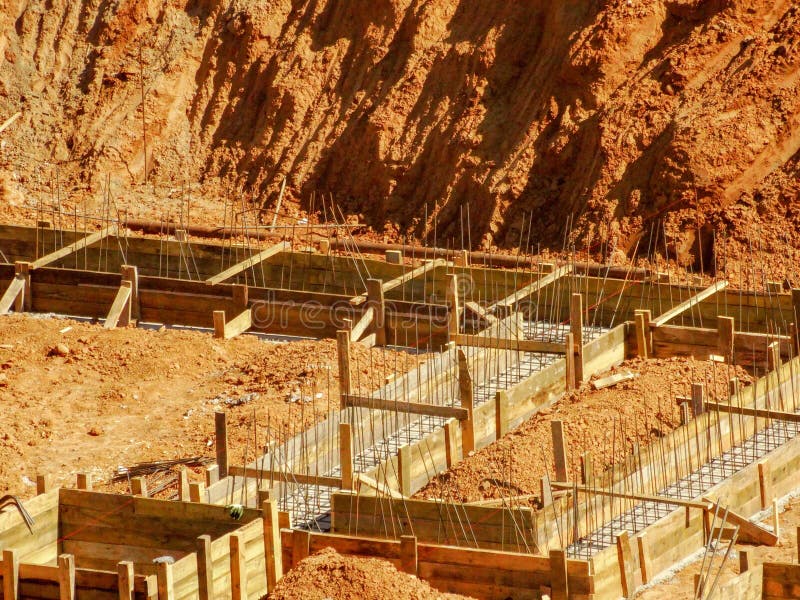 Foundation pit stock photo. Image of earthworks, urban - 56901862