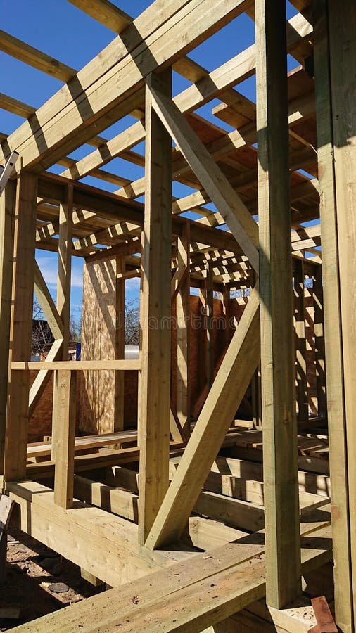 Construction of a Frame System Stock Photo - Image of nails ...
