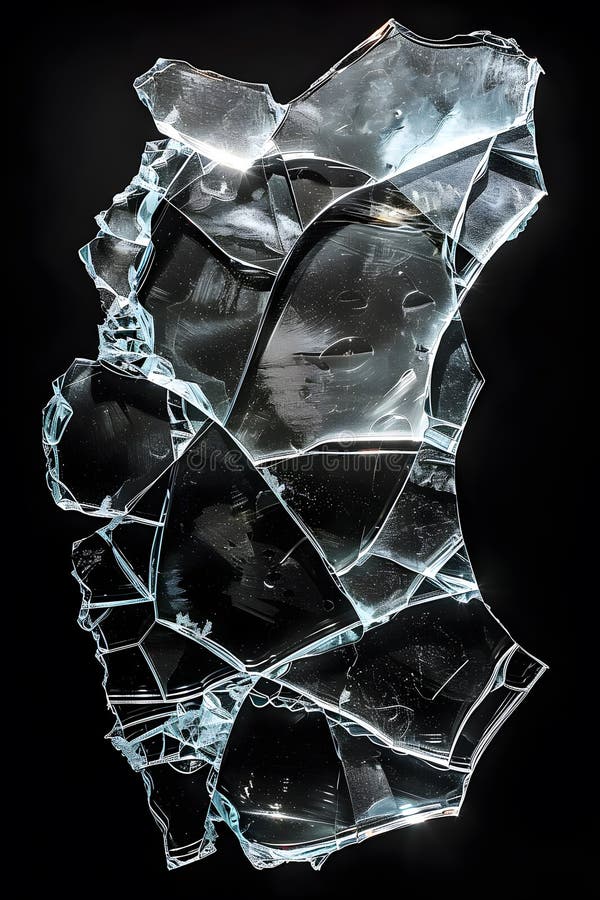 A Fragment of Glass on a Dark Surface, Resembling a Pattern Stock Photo ...
