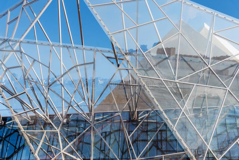 Fragment of the Glass Facade of a Modern Building. Stock Photo - Image ...