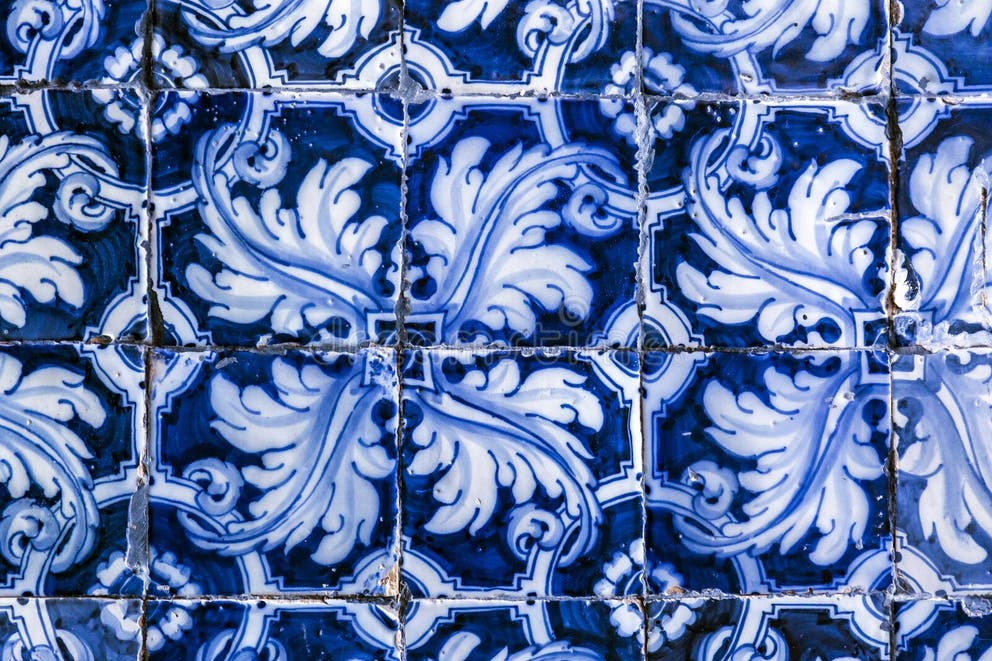 Fragment of Glazed Spanish Ceramic Tiled Wall Editorial Photography ...