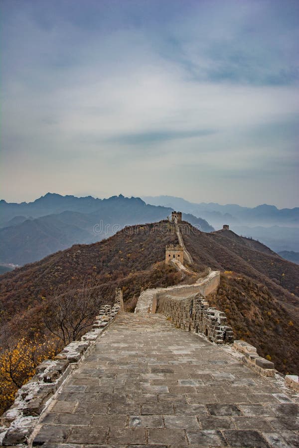 Great Wall of China Vertical Image Stock Image - Image of ancient ...