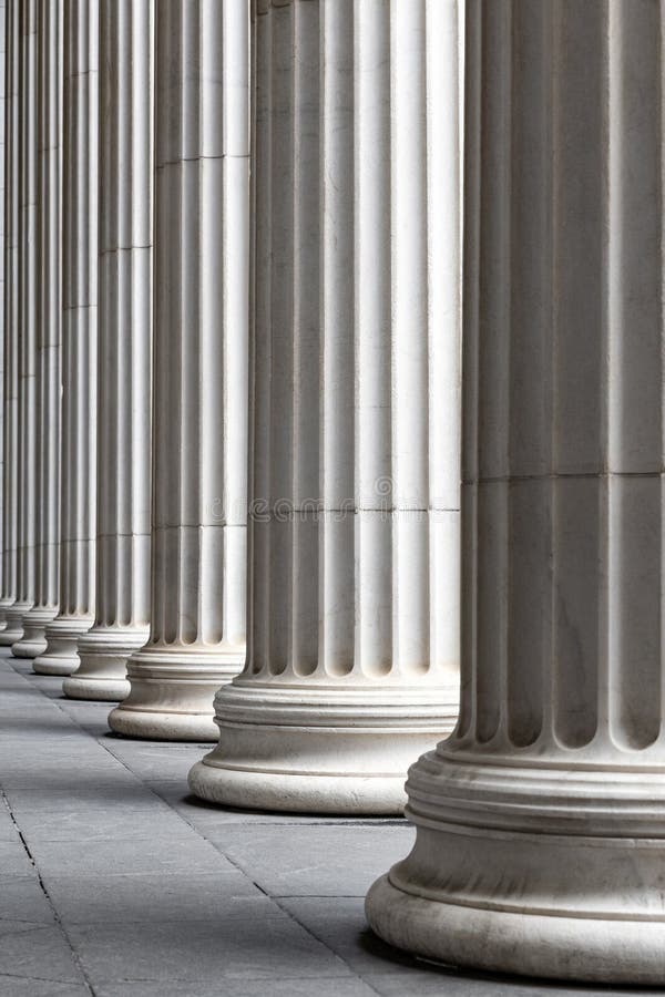 Fragment of a Greek Stone Column Close-up. Stone Column Stock Photo ...