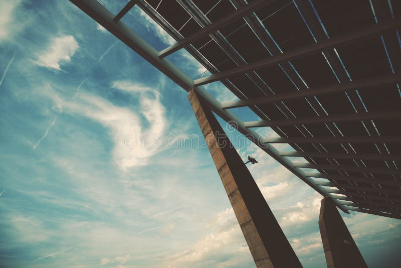 Fragment of Huge Photovoltaic Panel Stock Image - Image of future ...