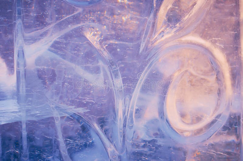 Fragment of an Ice Figure in the Rays of the Sun. Focus Inside the ...