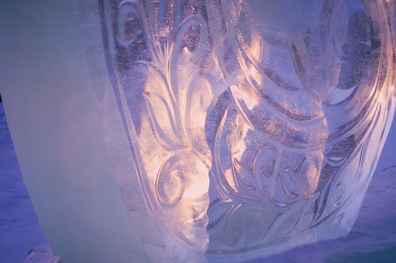 Fragment of an Ice Figure in the Rays of the Sun. Natural Texture Stock ...