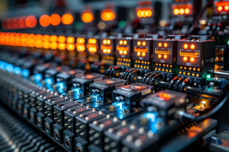 Fragment of an Industrial Controller with Multiple Wires in Automated ...