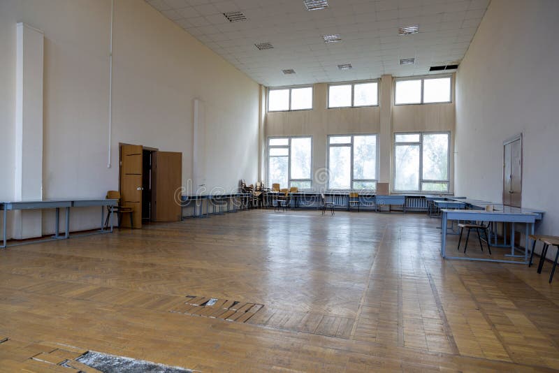 A Fragment of the Interior of a Large Hall in Need of Repair Stock ...