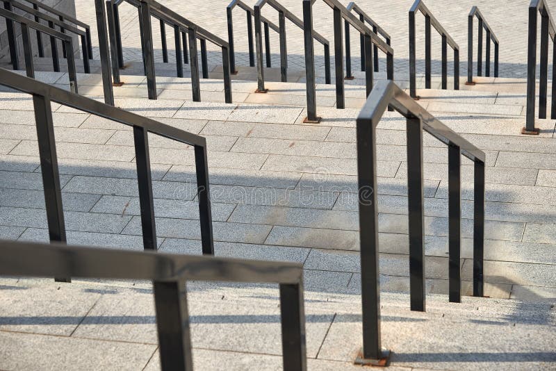 Fragment of a Large Staircase Made of Granite Blocks with Metal ...