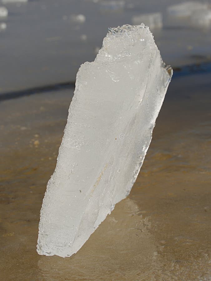 Fragment of a Melting Ice Floe Shape Closeup. Ice on River Stock Photo ...