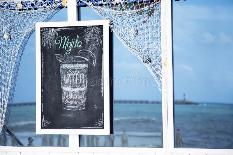 Fragment of the Menu on the Blackboard with Text Stock Photo - Image of ...