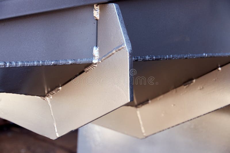 Fragment of Metal Structure Painted in Silver Color. Stiffeners on the ...