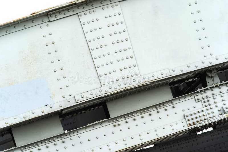 A Fragment of a Metal Structure with Rivets and Bolts. Flat Lay Frame ...