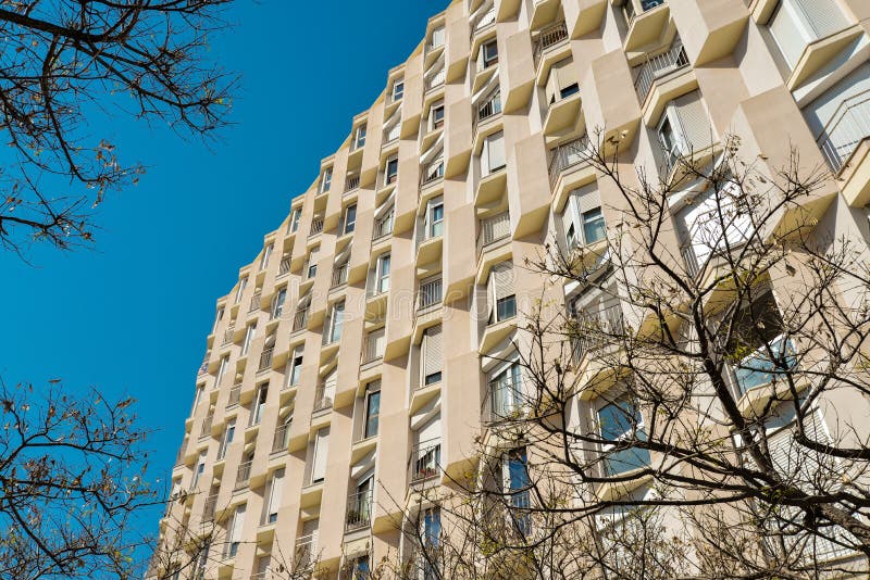 Fragment of Modern Building with Structural Glass Wall Stock Image ...
