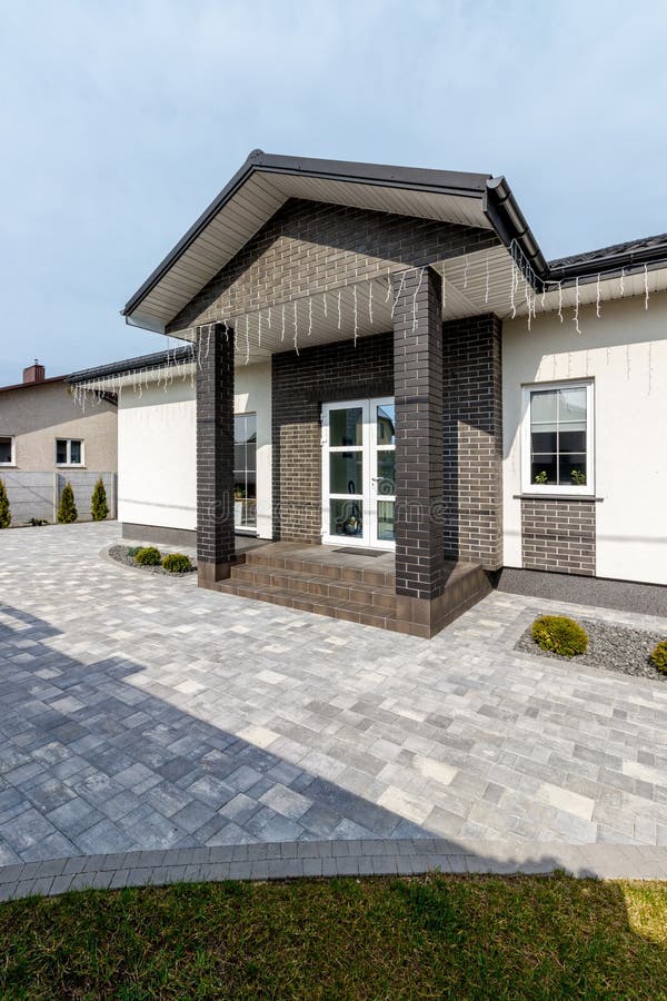Fragment of a Modern Building Lined with Decorative Bricks in the Old ...