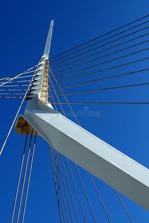 Fragment of a Modern Rope Suspension Bridge. Stock Image - Image of ...