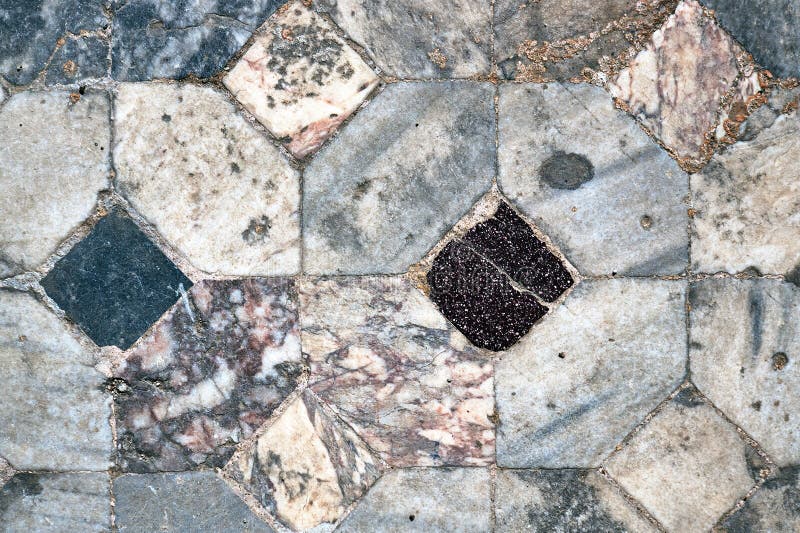 Fragment of Mosaic on the Floor of the Ruins of an Ancient Building ...