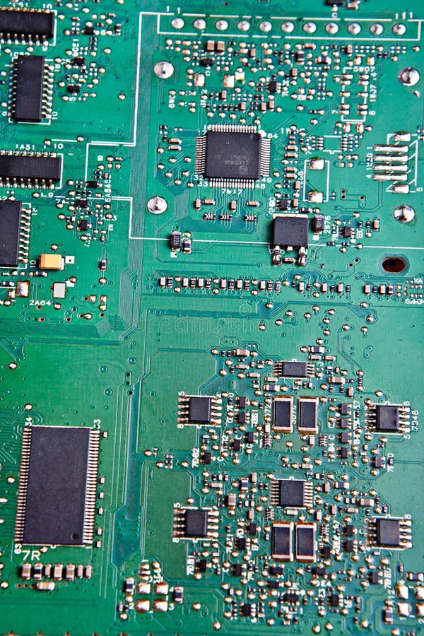 TV Electronic Motherboard Black and White Stock Image - Image of ...