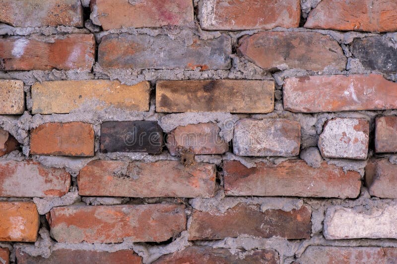 Fragment of an Old Brick Wall. Texture Stock Image - Image of rough ...