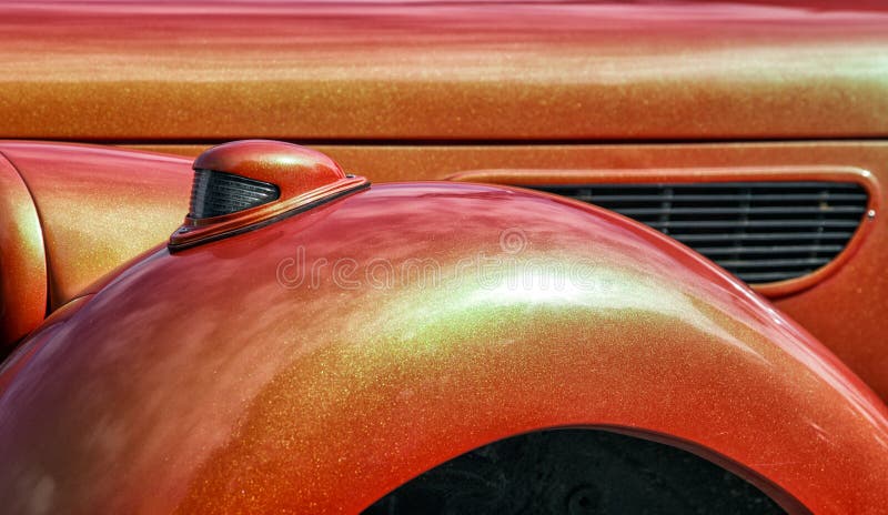 Fragment of an Old Car with a Front Turn Signal Stock Image - Image of ...