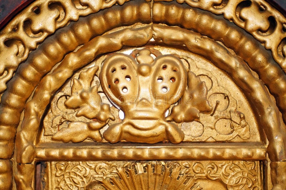 Fragment of Old Gilded Frame Orthodox Icon Stock Photo - Image of ...